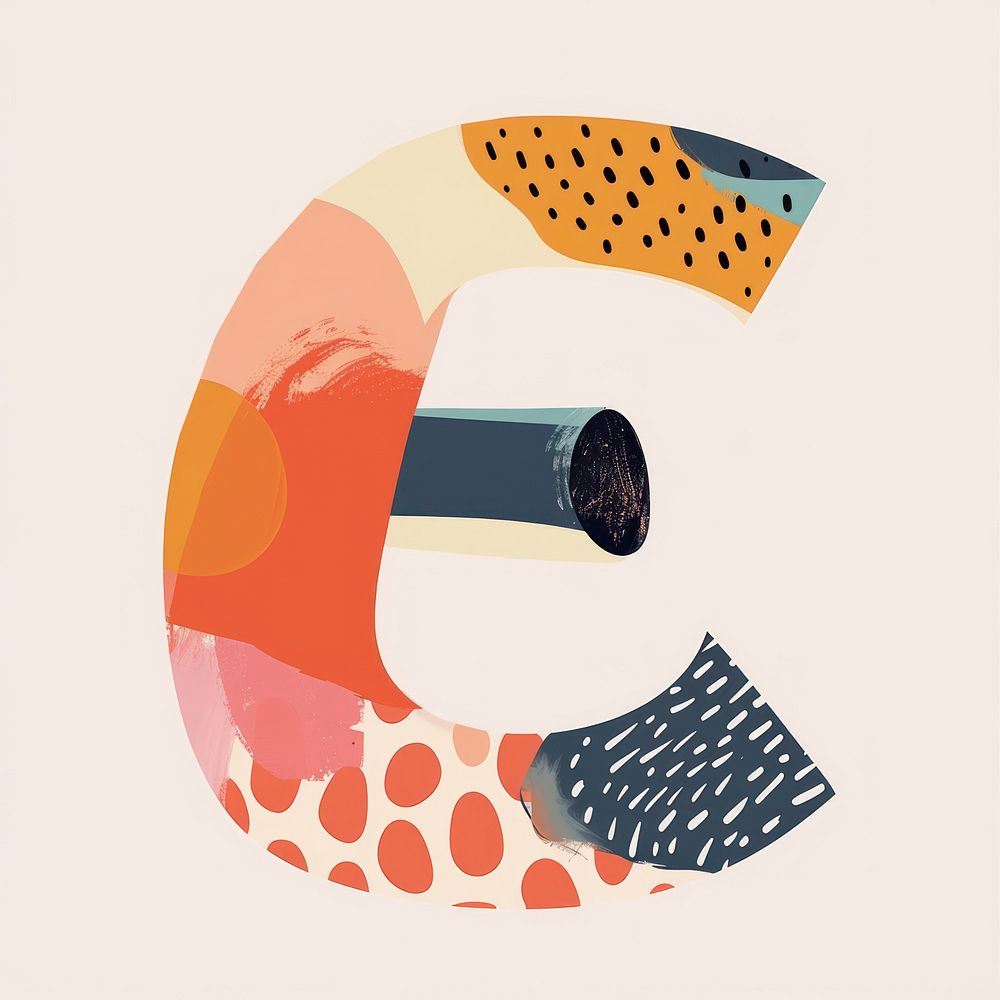 Alphabet E art painting pattern. | Free Photo Illustration - rawpixel