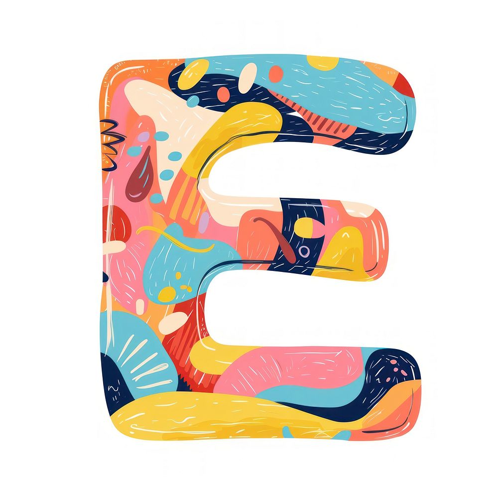 Alphabet E art white background | Free Photo Illustration - rawpixel