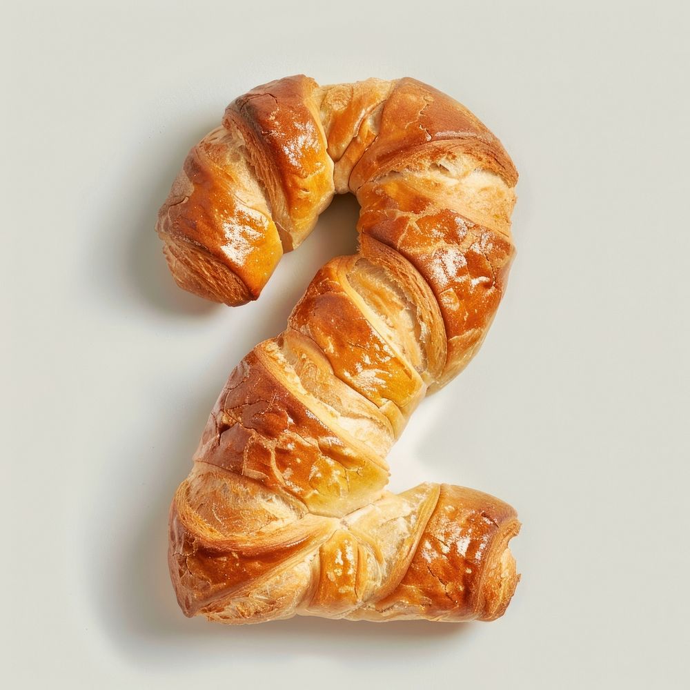 Croissant shaped like number two | Free Photo - rawpixel