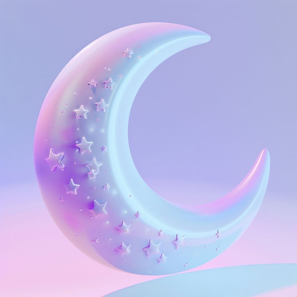 Graphic single 3d cresent moon | Free Photo Illustration - rawpixel