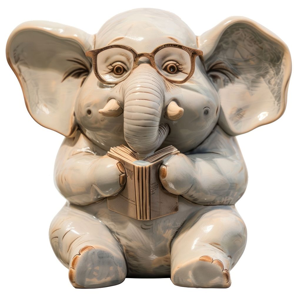 Adorable elephant reading book sculpture | Free Photo - rawpixel