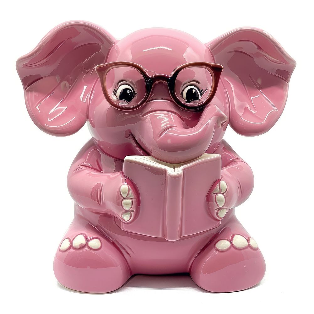 Pink elephant reading book | Free Photo - rawpixel