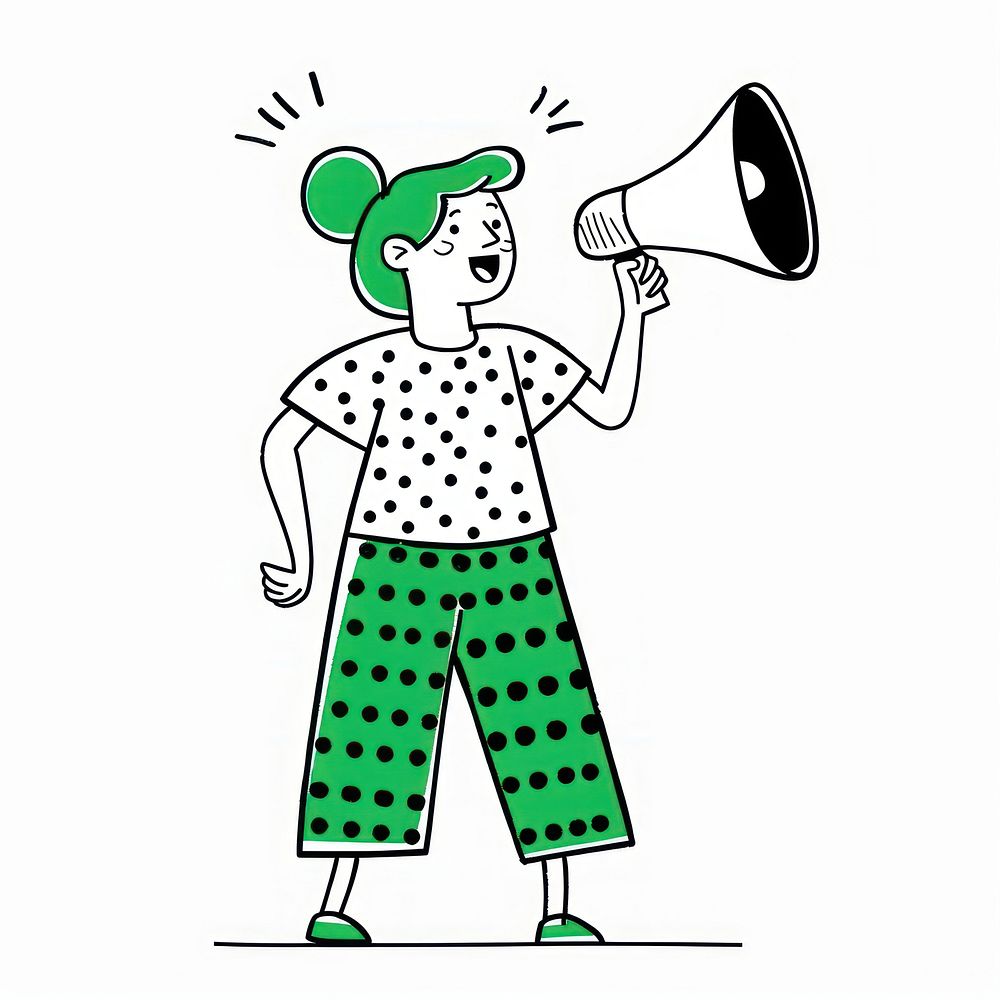 Cartoon woman holding megaphone | Free Photo Illustration - rawpixel
