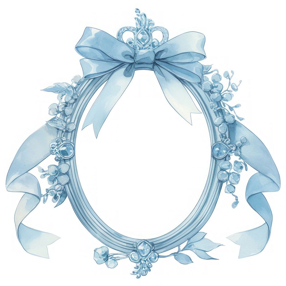 Elegant floral blue ribbon frame | Free Photo Illustration - rawpixel