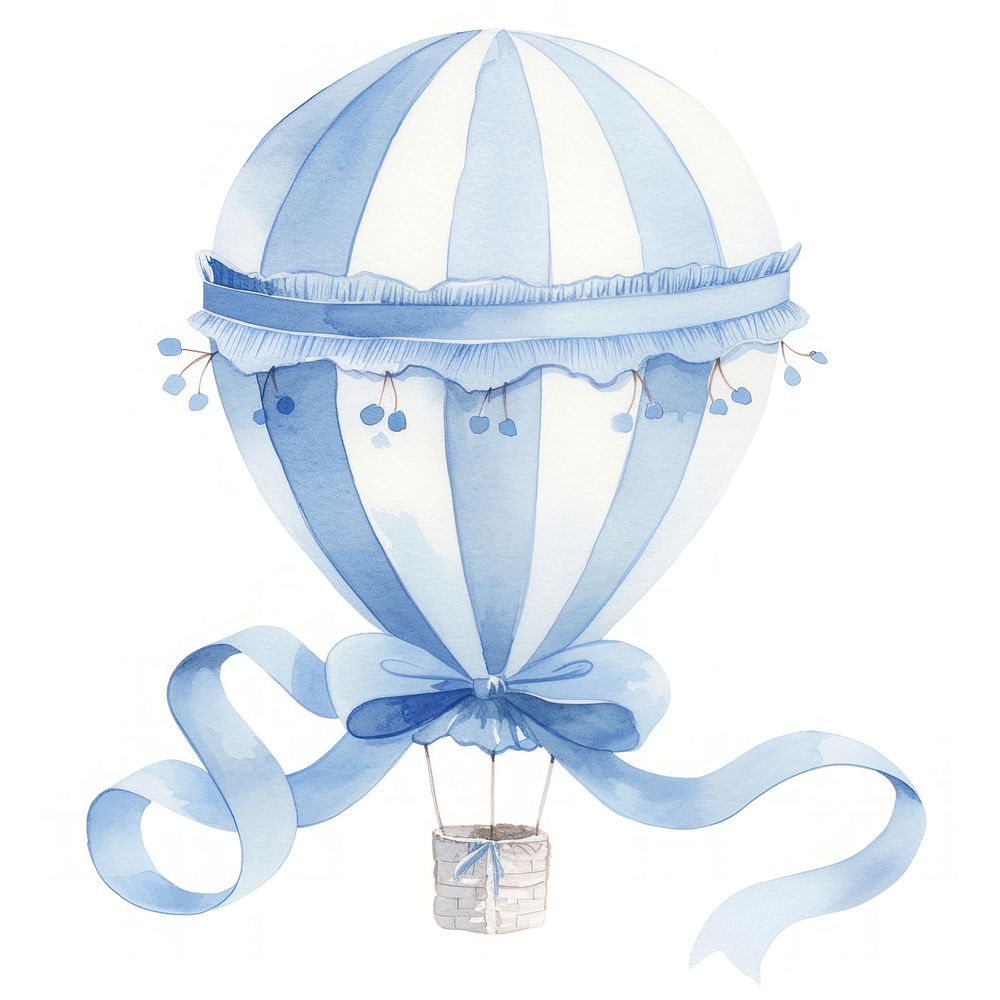 Whimsical blue hot air balloon | Free Photo Illustration - rawpixel