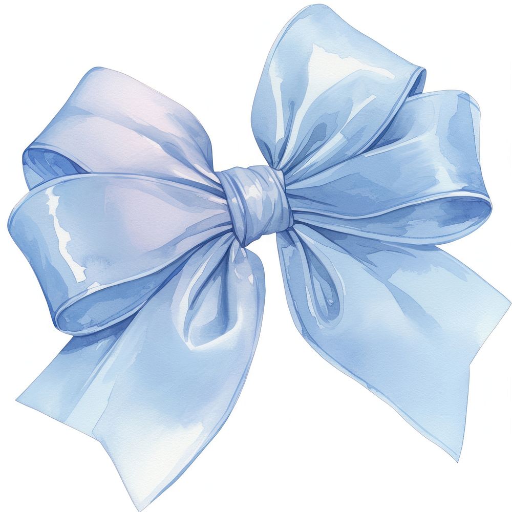 Elegant blue ribbon bow illustration | Premium Photo Illustration ...