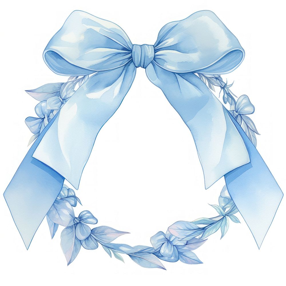 Elegant blue ribbon wreath illustration | Free Photo Illustration ...