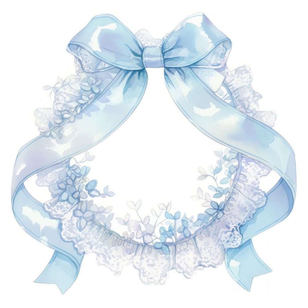 Elegant blue lace bow | Free Photo Illustration - rawpixel