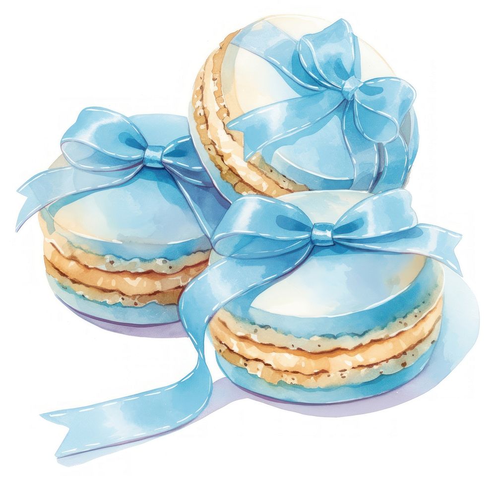 Elegant blue ribbon macarons illustration | Free Photo Illustration ...