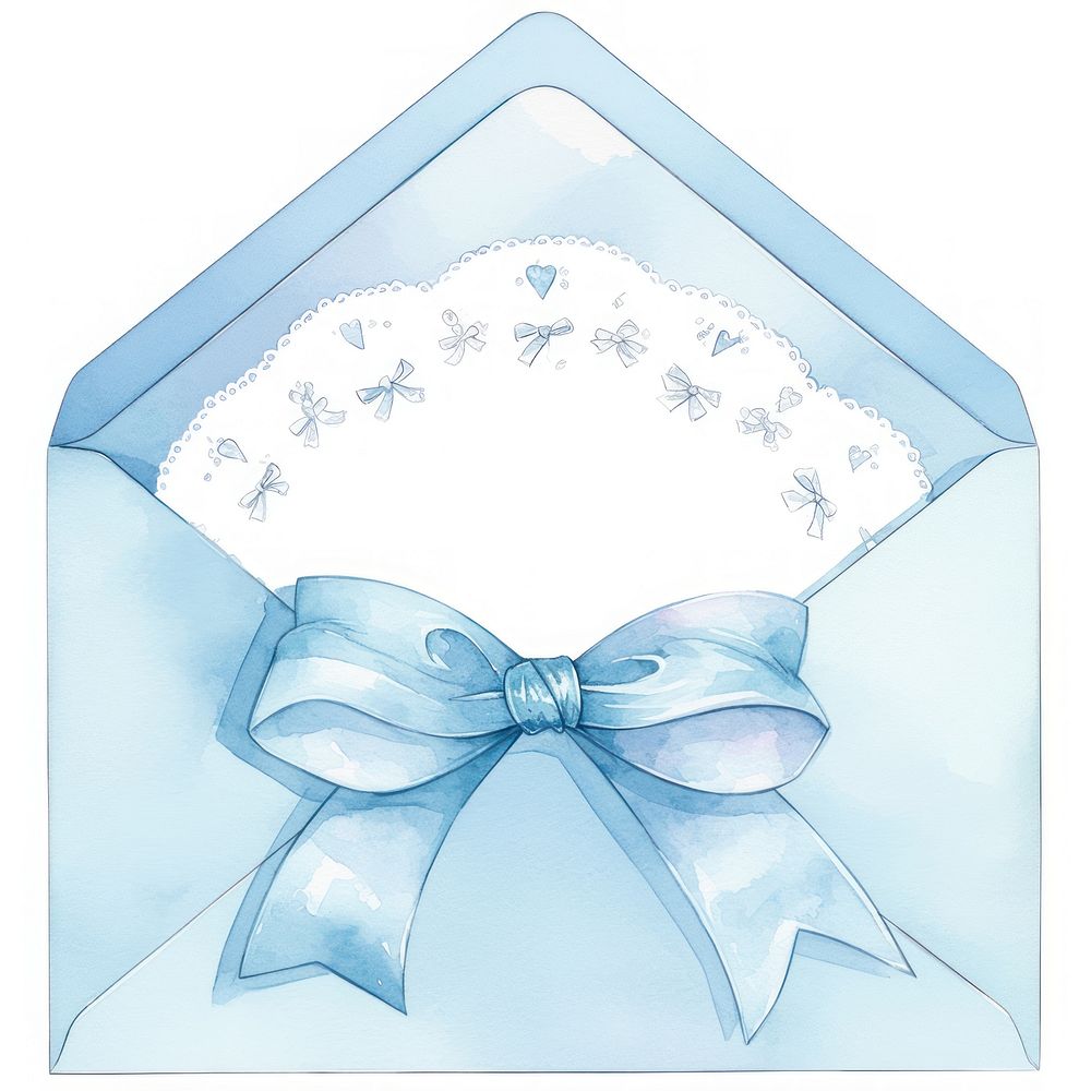 Elegant blue invitation with bow | Free Photo Illustration - rawpixel