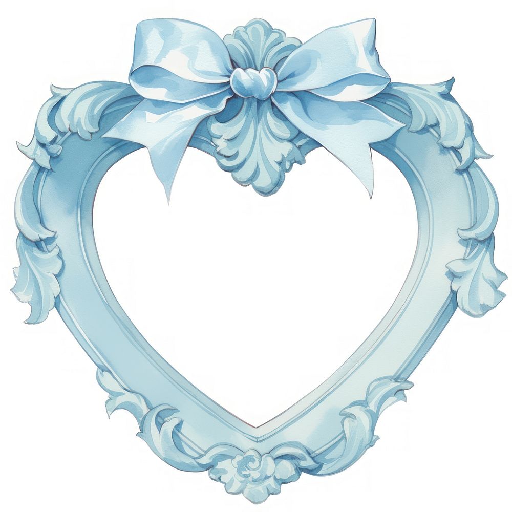 Elegant heart-shaped blue frame | Free Photo Illustration - rawpixel