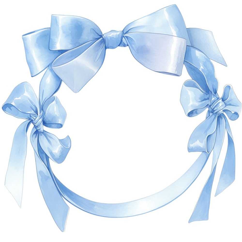 Elegant blue ribbon wreath illustration | Free Photo Illustration ...