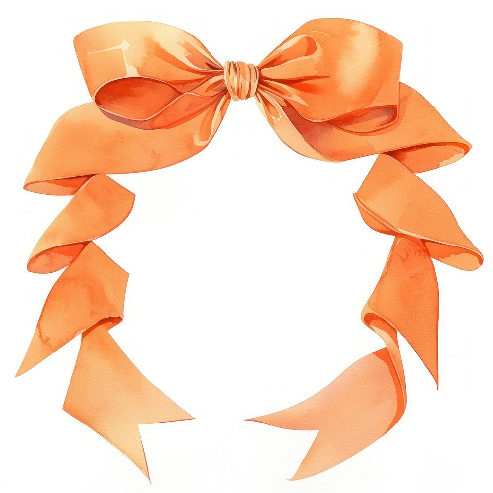Elegant orange ribbon bow illustration | Free Photo Illustration - rawpixel