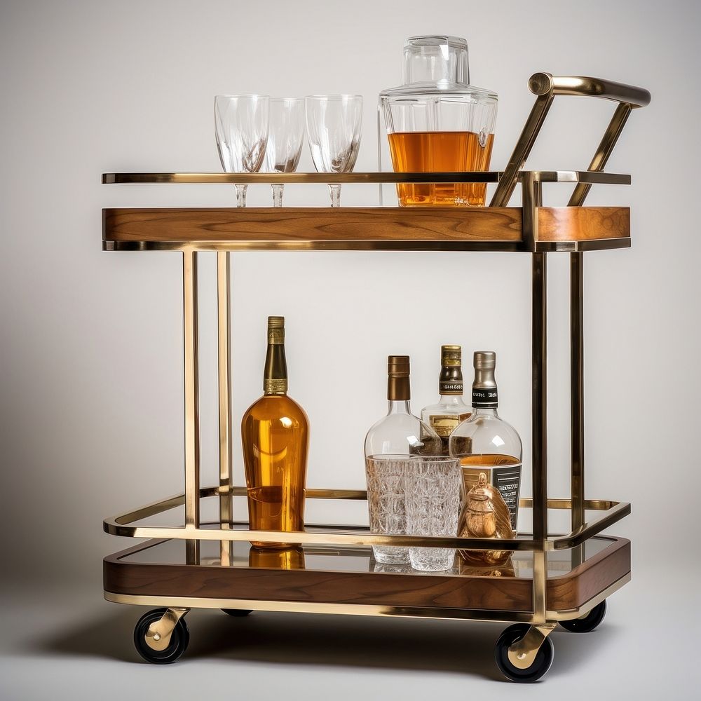 Elegant bar cart with beverages | Free Photo - rawpixel