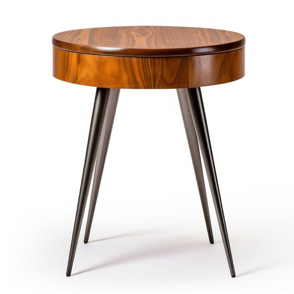 Modern wooden round side table | Free Photo - rawpixel