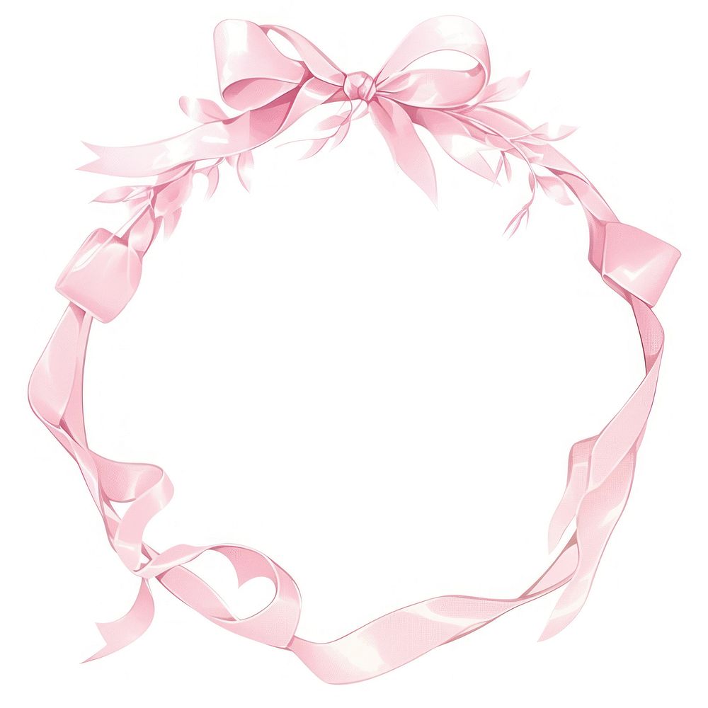 Elegant pink ribbon wreath | Free Photo Illustration - rawpixel