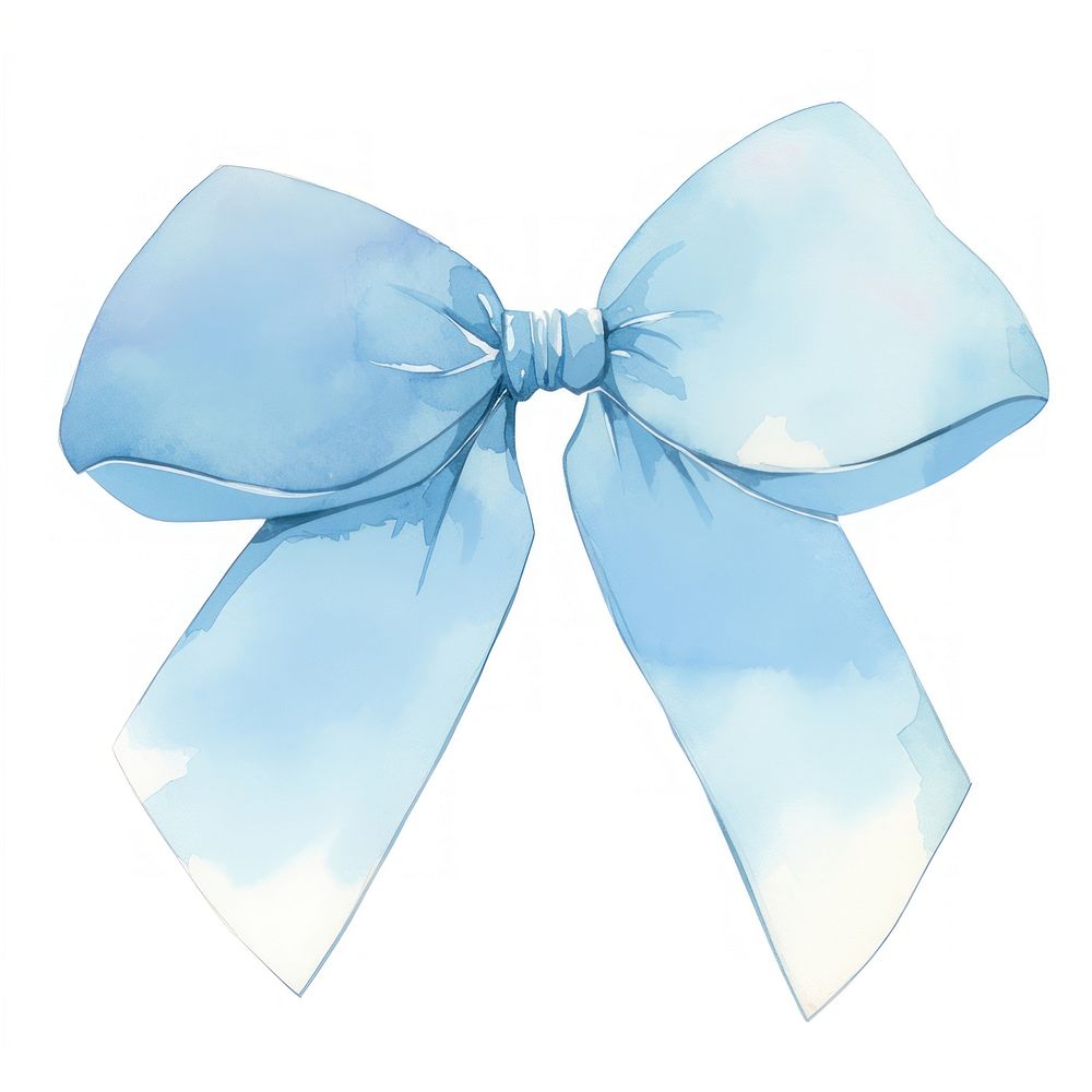 Elegant watercolor blue bow | Free Photo Illustration - rawpixel
