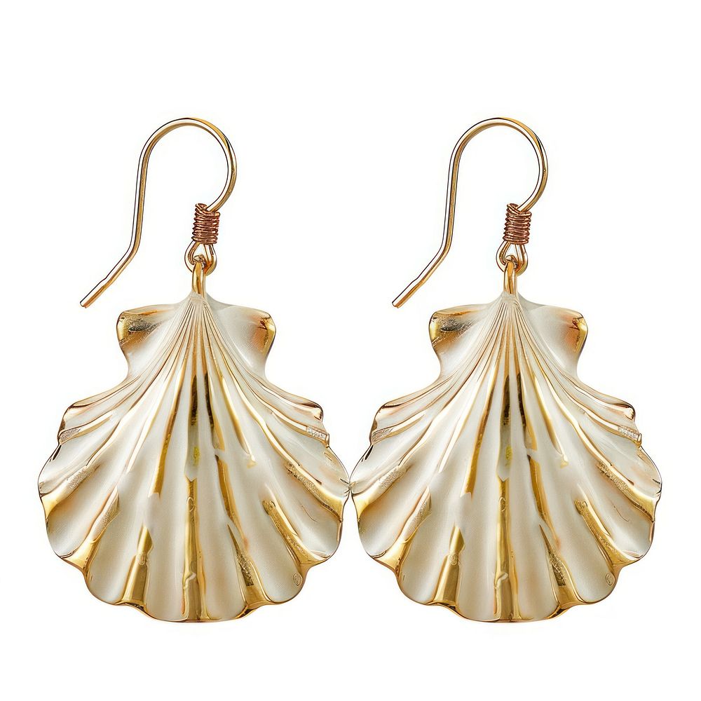 Elegant gold shell earrings | Free Photo - rawpixel
