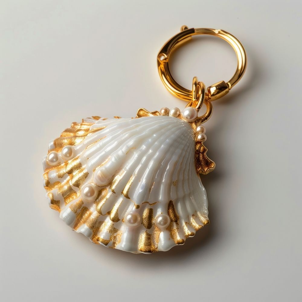 Elegant seashell keychain with pearls | Free Photo - rawpixel