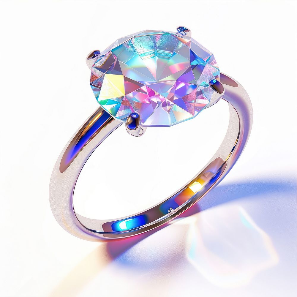 Iridescent gemstone engagement ring | Free Photo - rawpixel