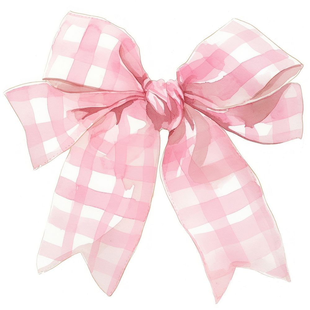Pink checkered bow illustration | Free Photo Illustration - rawpixel