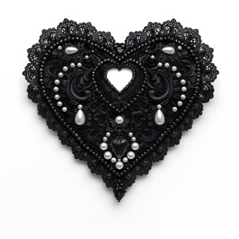 Intricate black lace heart design | Free Photo - rawpixel