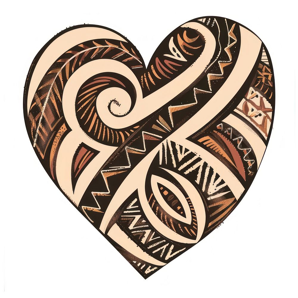 Intricate tribal heart illustration | Free Photo Illustration - rawpixel