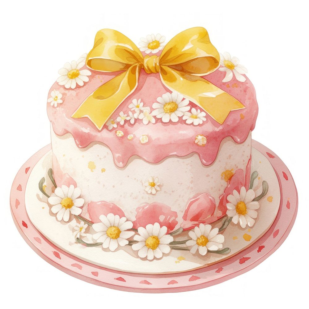 Elegant floral cake illustration | Free Photo Illustration - rawpixel