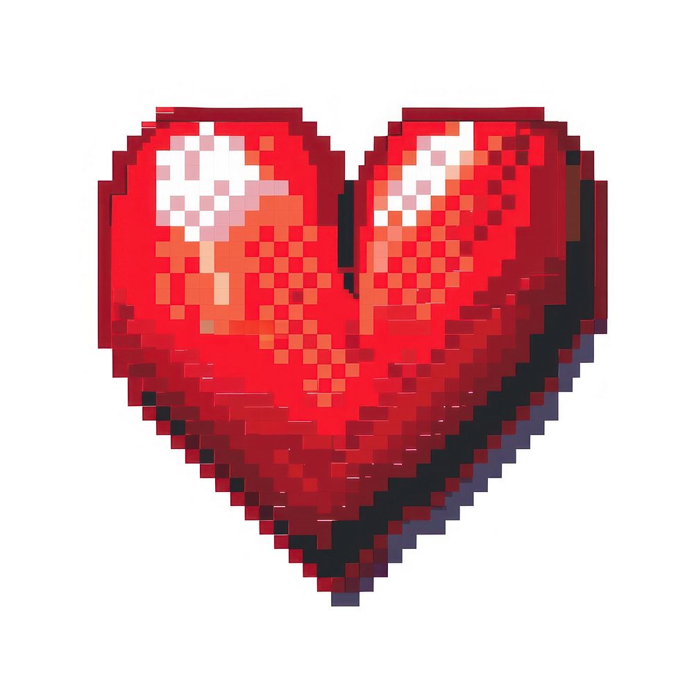 Pixelated red heart illustration | Free Photo Illustration - rawpixel