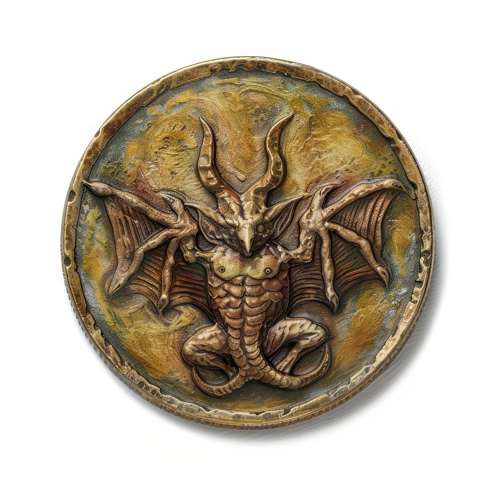 Intricate demonic creature coin design | Free Photo Illustration - rawpixel