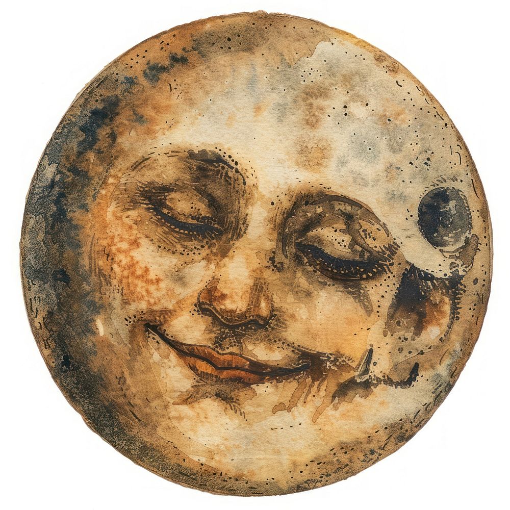 Dark academia moon happy face | Free Photo Illustration - rawpixel