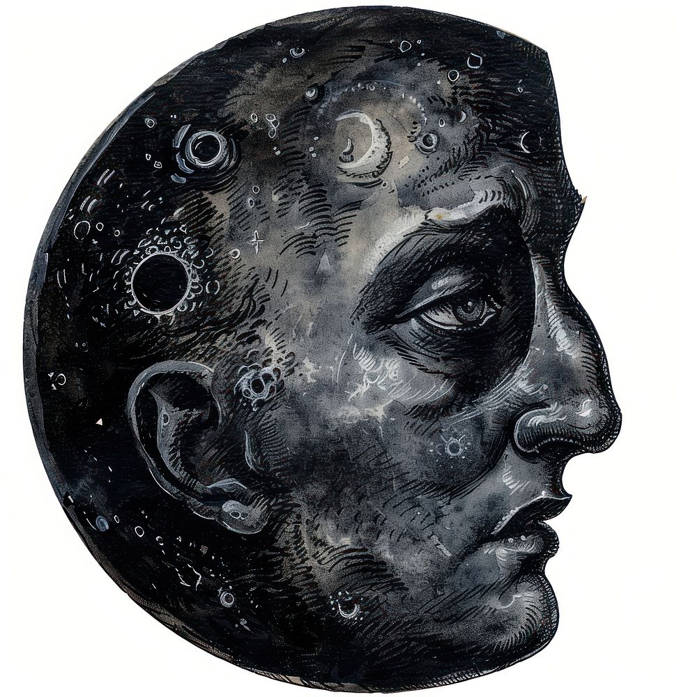 Dark academia moon face photography | Free Photo Illustration - rawpixel
