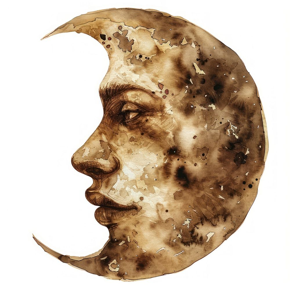 Dark academia half moon face | Free Photo Illustration - rawpixel