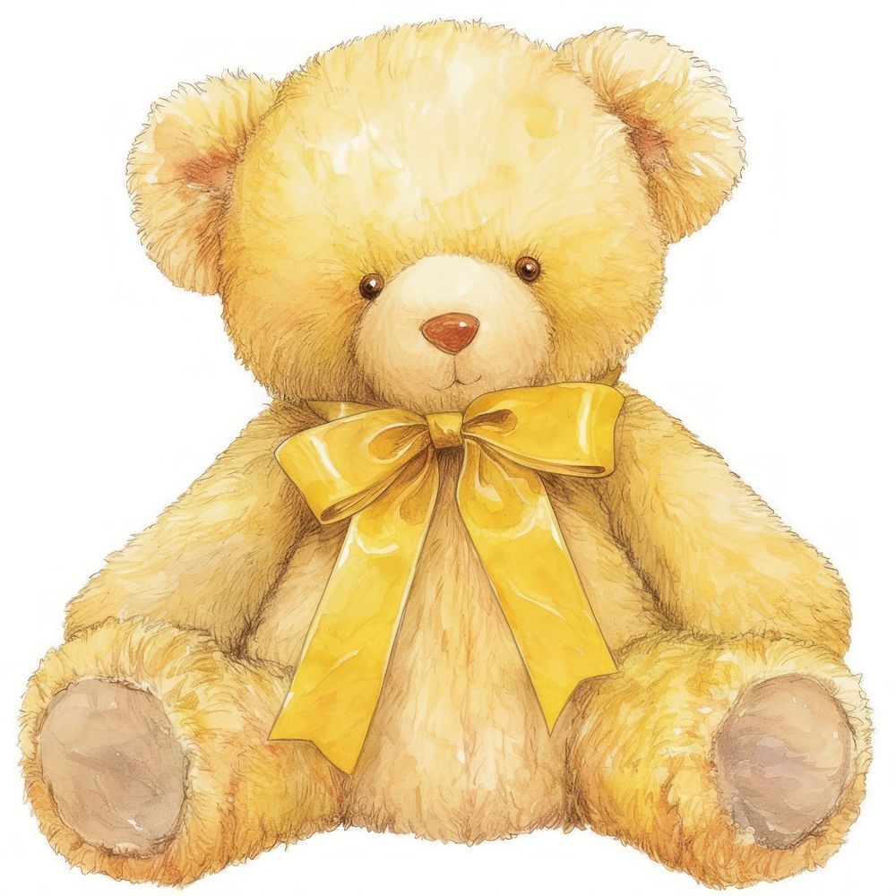 Cute fluffy teddy bear illustration | Free Photo Illustration - rawpixel