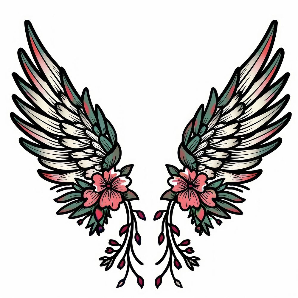 Floral angel wings illustration | Free Photo Illustration - rawpixel