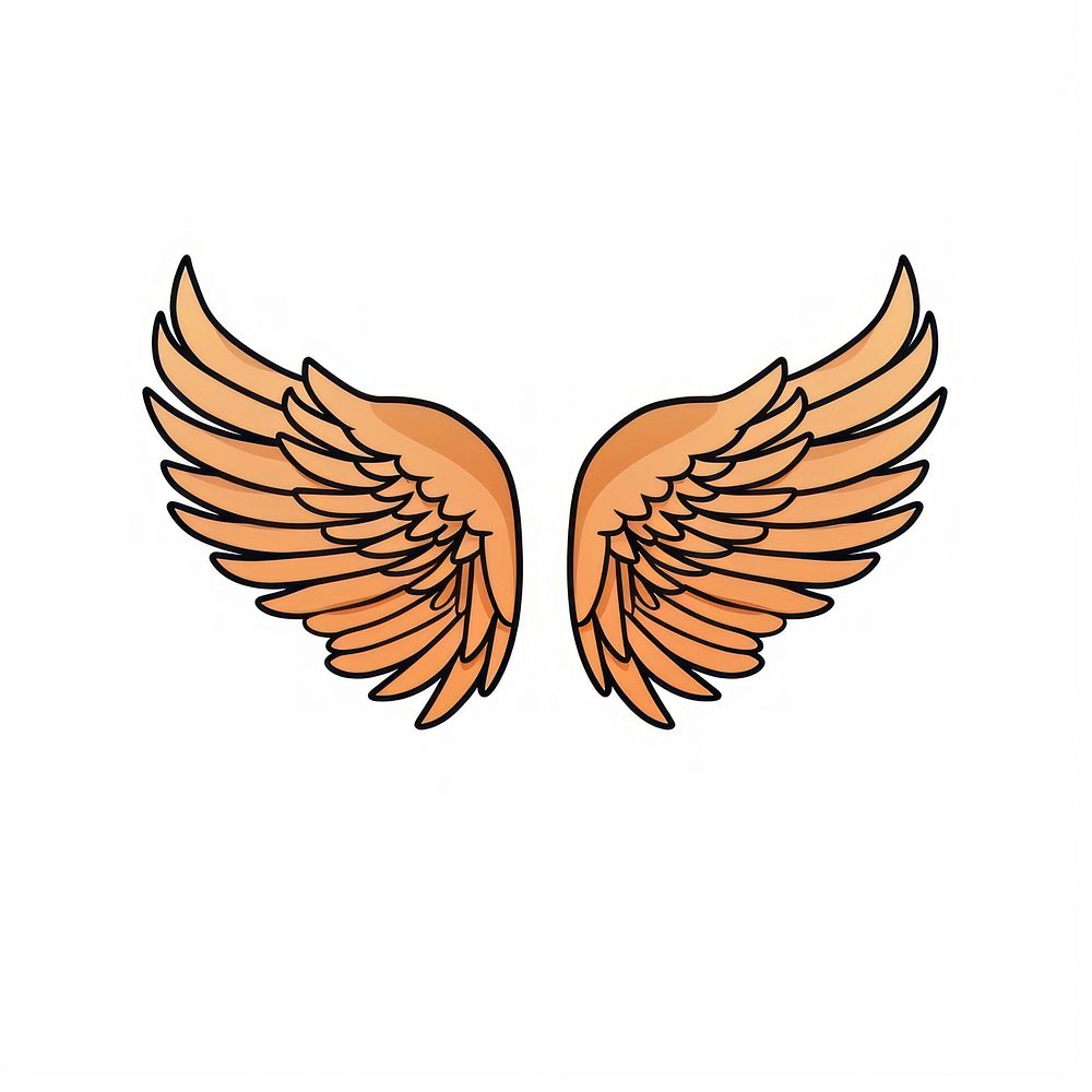 Orange angel wings illustration | Free Photo Illustration - rawpixel