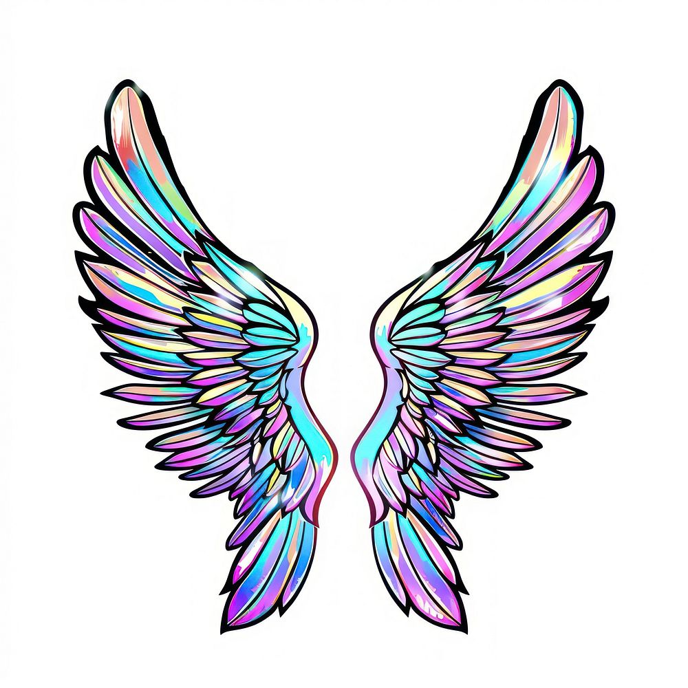 Colorful angel wings illustration | Free Photo Illustration - rawpixel