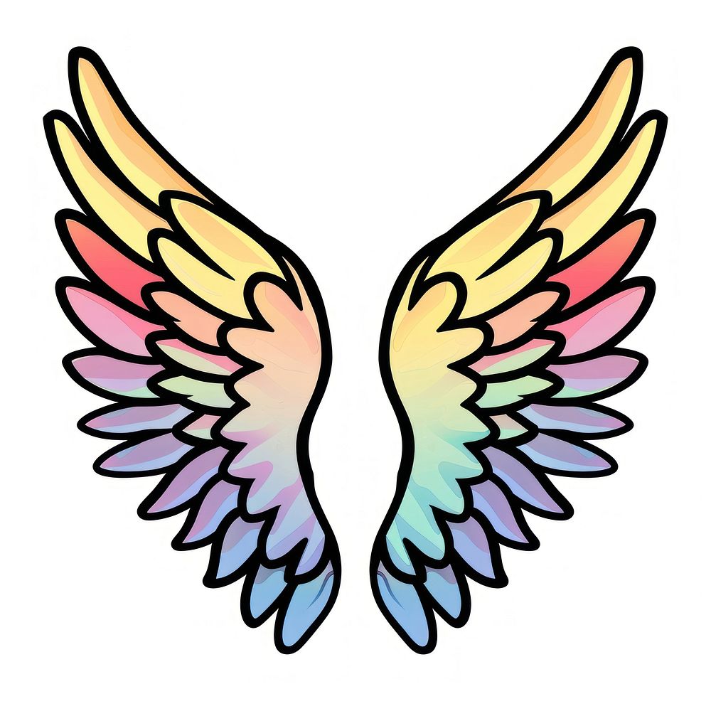 Colorful angel wings illustration | Free Photo Illustration - rawpixel