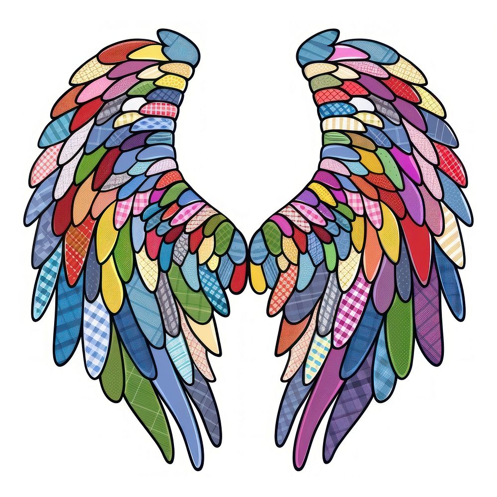 Colorful patterned angel wings illustration | Free Photo Illustration ...