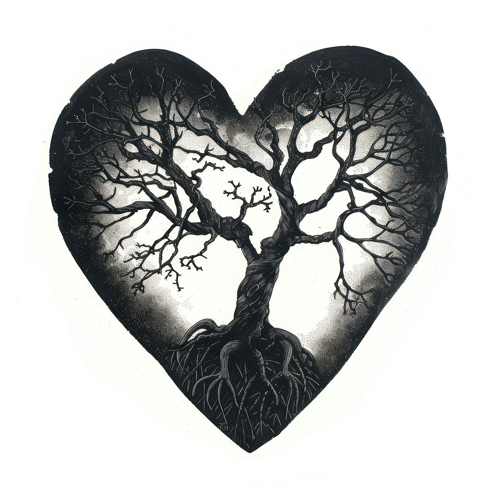 Heart-shaped tree with roots | Premium Photo Illustration - rawpixel