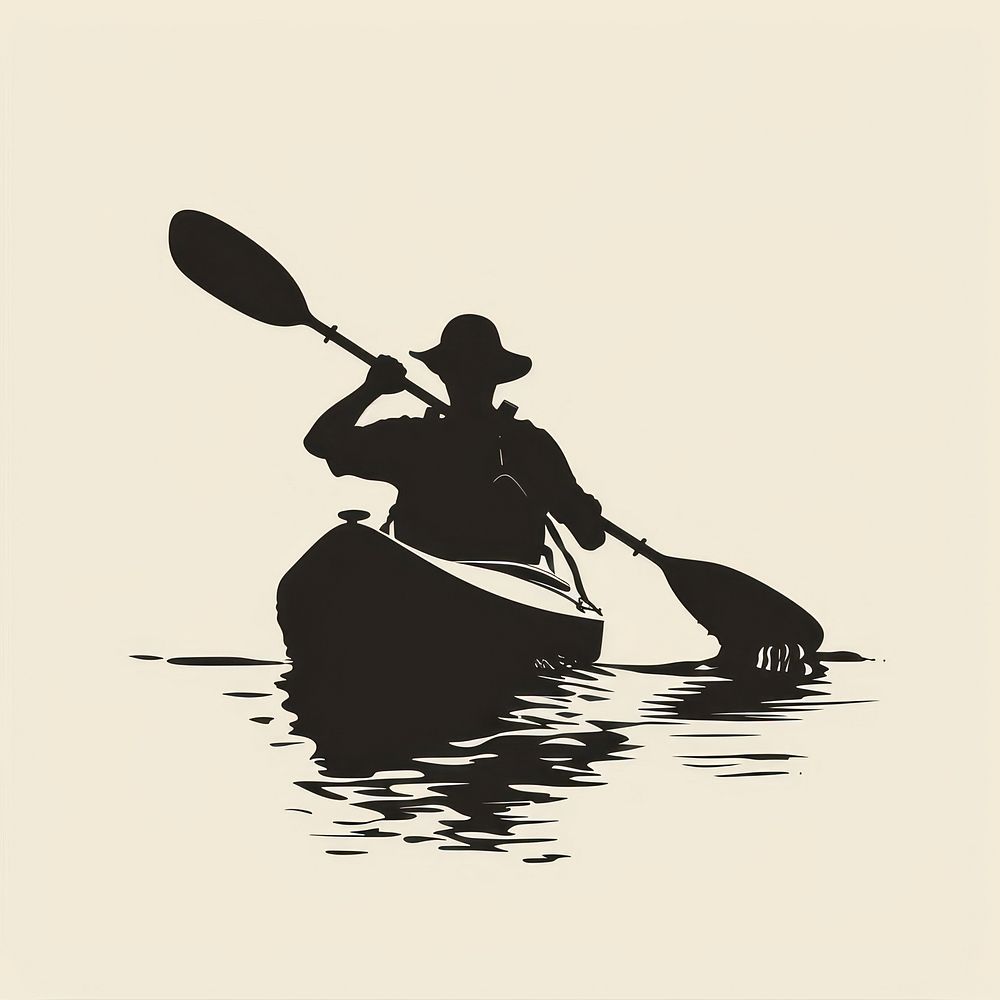 Kayaker silhouette on water | Free Photo Illustration - rawpixel