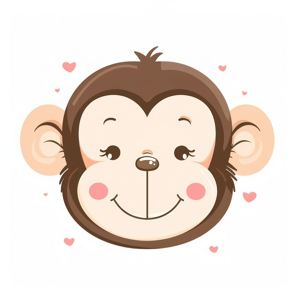 Cute monkey face illustration | Free Photo Illustration - rawpixel