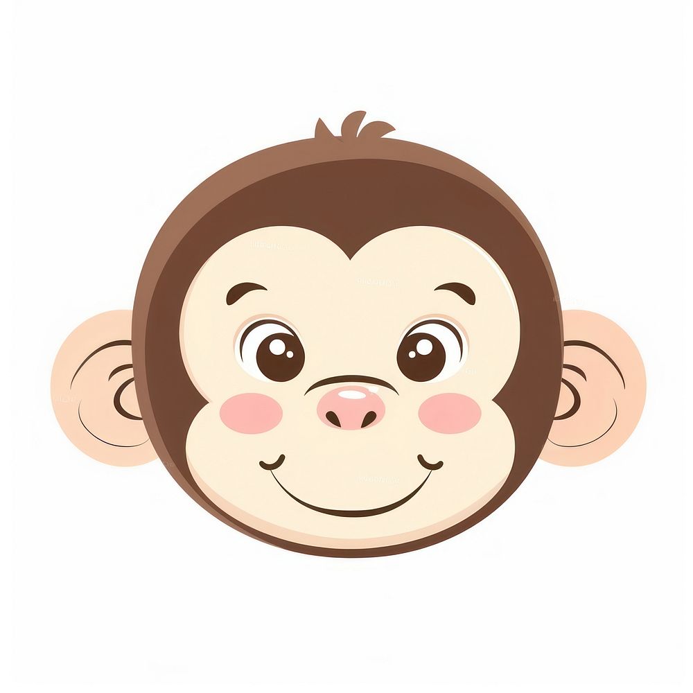 Cute cartoon monkey face illustration | Free Photo Illustration - rawpixel