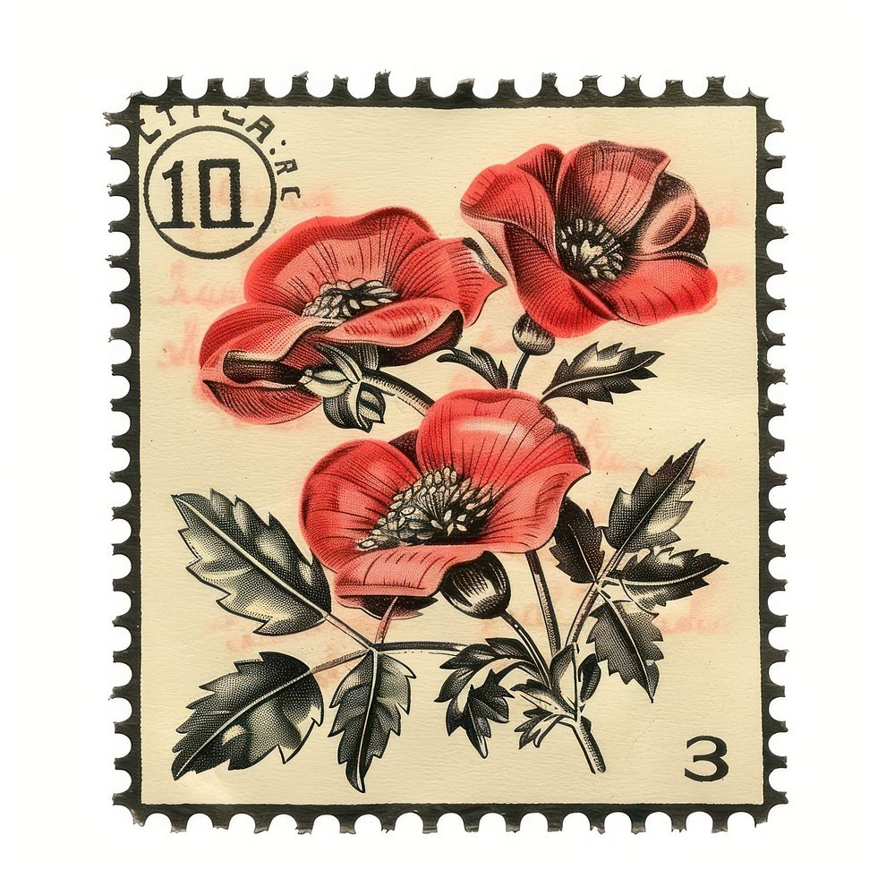 Flowers bouquet postage stamp blossom | Free Photo Illustration - rawpixel