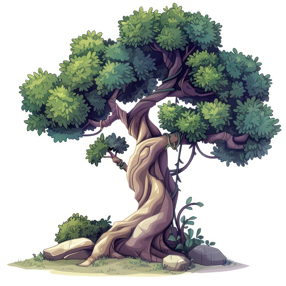 Cartoon tree vector vegetation sycamore | Free Photo Illustration ...