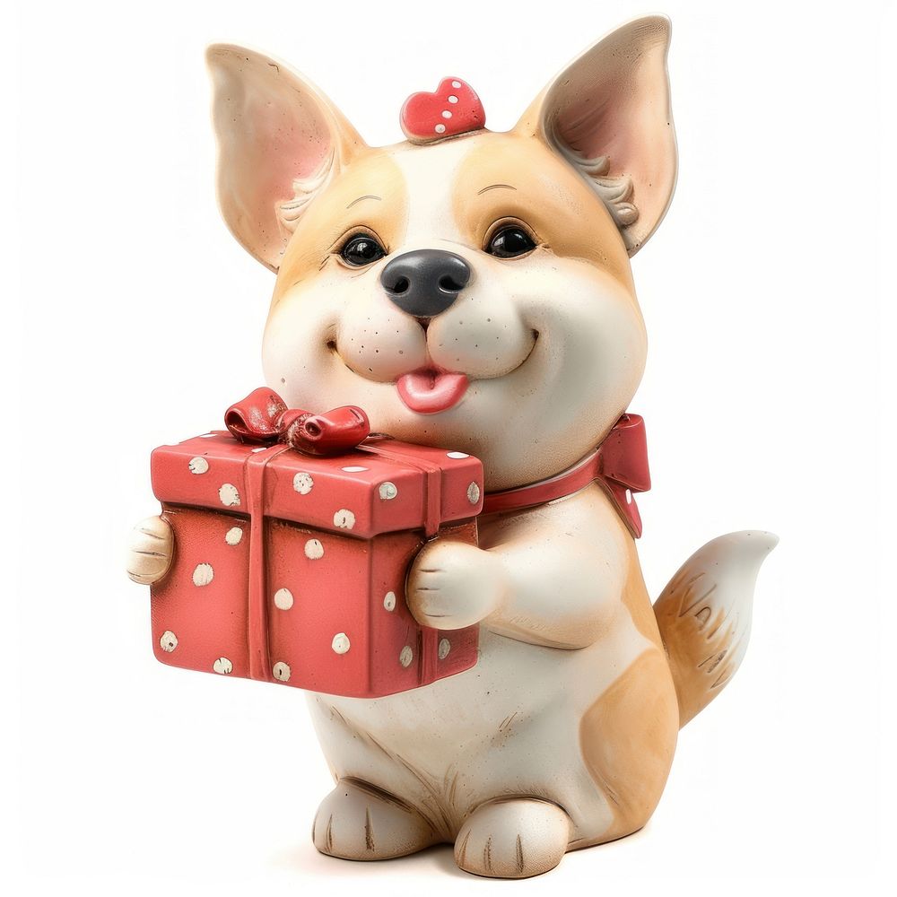 Cute dog holding gift | Free Photo - rawpixel