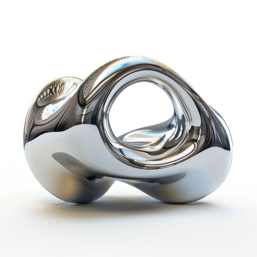 Abstract metallic loop sculpture | Free Photo Illustration - rawpixel