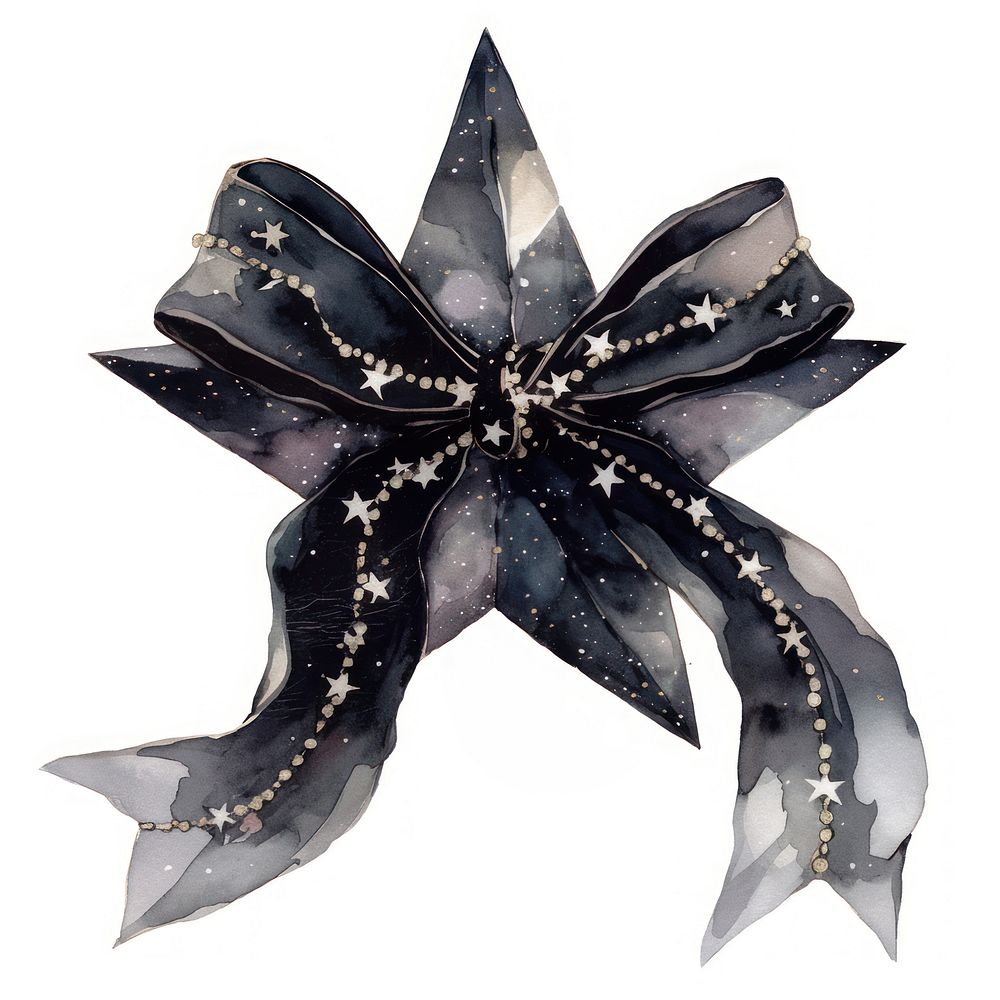 Elegant celestial-themed ribbon star | Free Photo Illustration - rawpixel