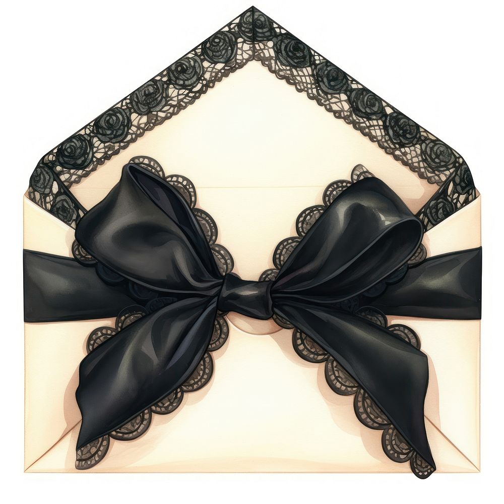 Elegant lace black ribbon envelope | Free Photo Illustration - rawpixel