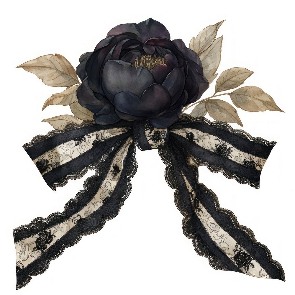 Elegant floral ribbon illustration | Free Photo Illustration - rawpixel